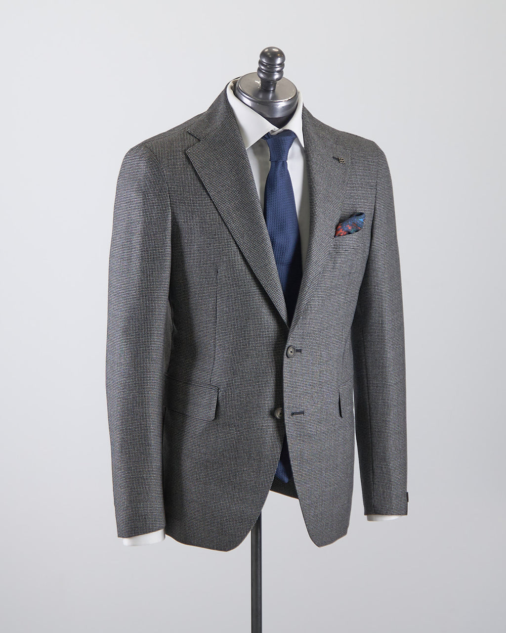 Tagliatore 100% Virgin Wool Stretch Micro Gingham Semi-Constructed Suit ...
