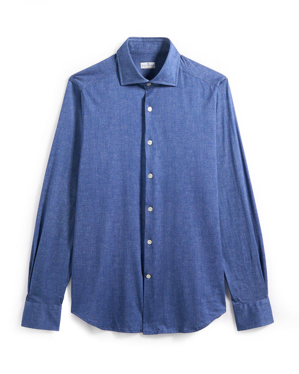 Sonrisa Blue Melange Lux Jersey Shirt - blazerformen.com – Blazer For Men