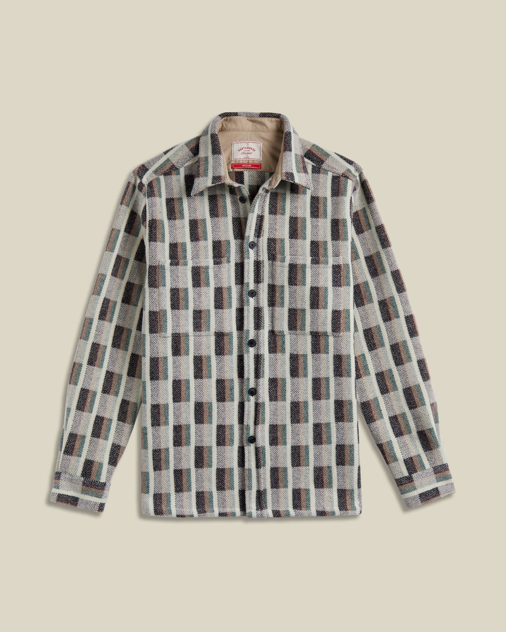 Portuguese Flannel Merino Wool Jacquard Chunky Overshirt - blazerformen ...