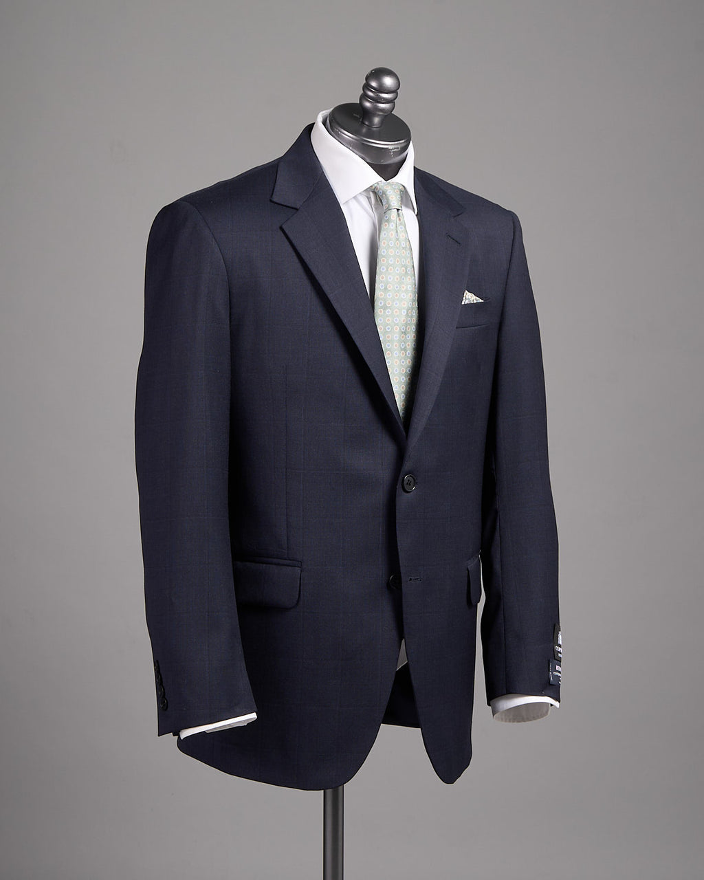 Coppley Super 110's Wool Tonal Navy Birdseye Windowpane Suit ...