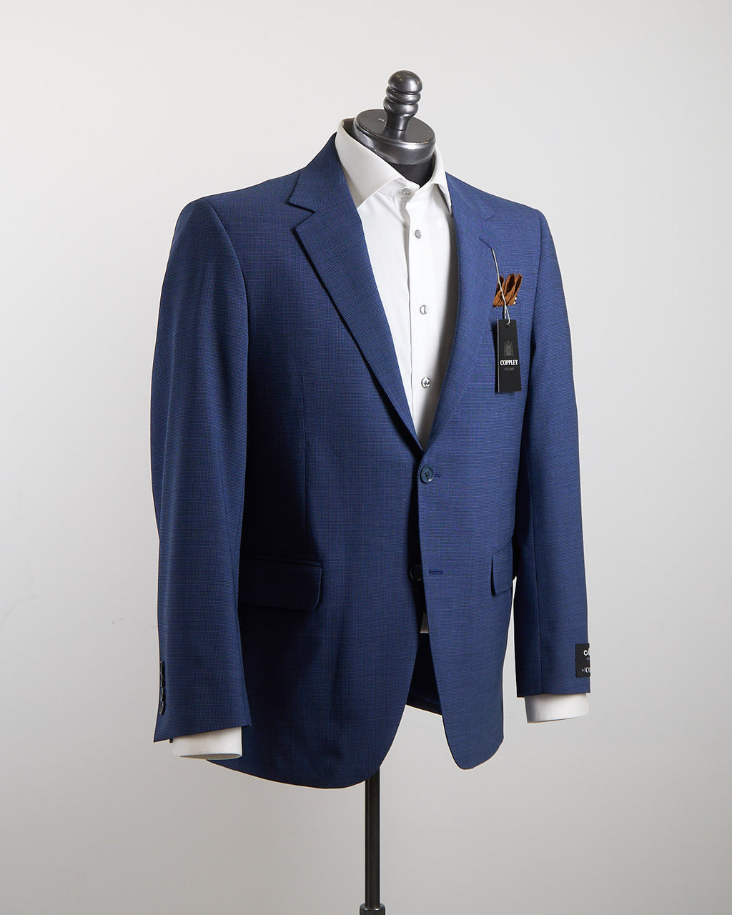 Coppley Attivo Stretch Mini Houndstooth Blue Suit - blazerformen.com ...